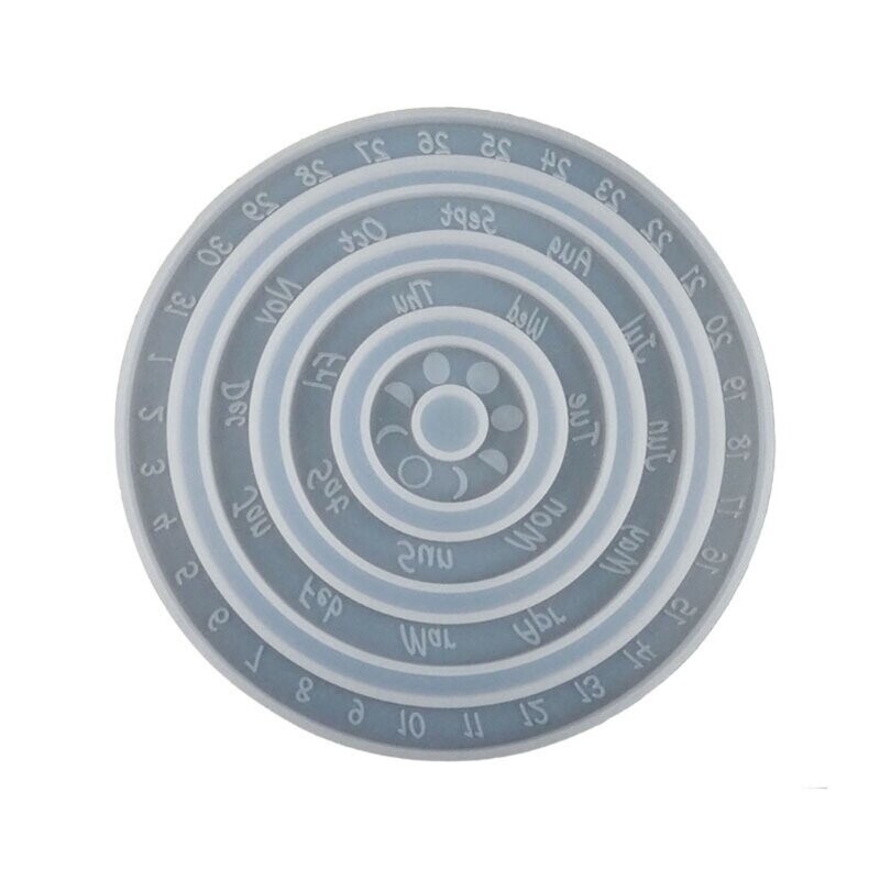 3Pcs DIY Perpetual Calendar Resin Mold Rotatable Circular Wall Calendar ...