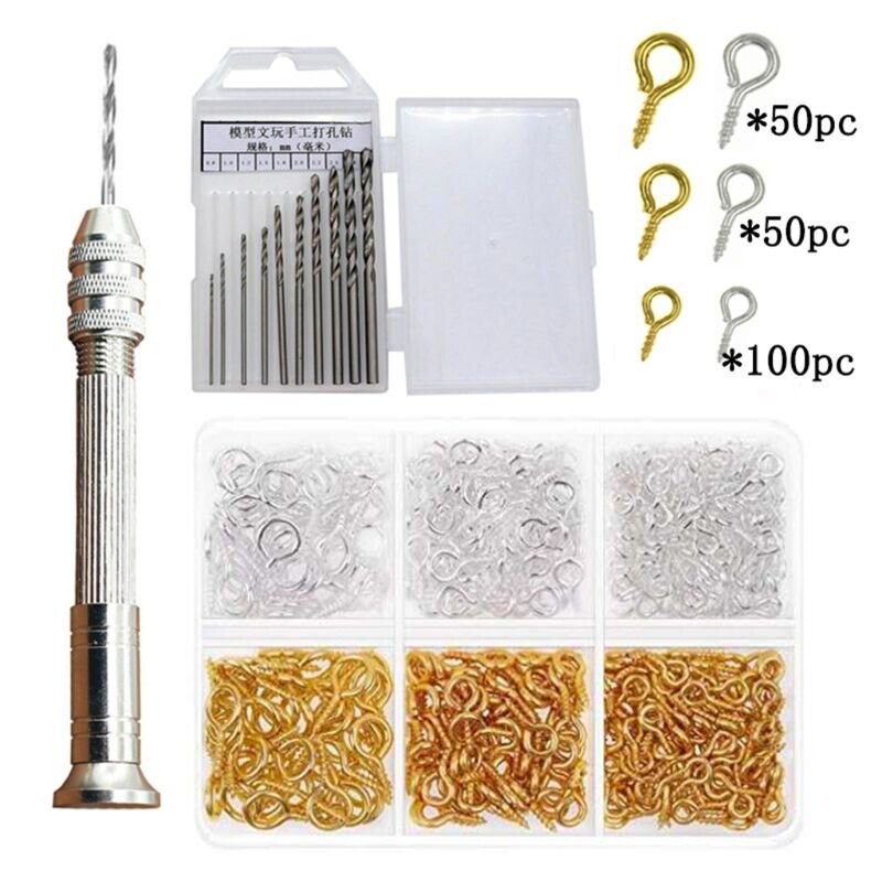 1 Set Pin Vise Precision Hand Drill Tools with Twist Drill Bits Screw ...