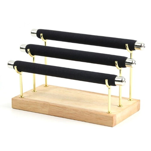 Wooden Jewelry Display Stand Ring Holder T-Bar Display Bracelets ...