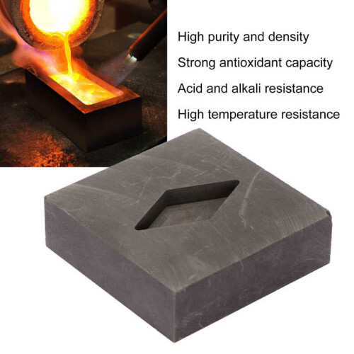 Graphite Crucible Rhombus Shape Metal Refining Scrap Melting Ingot 50 X ...