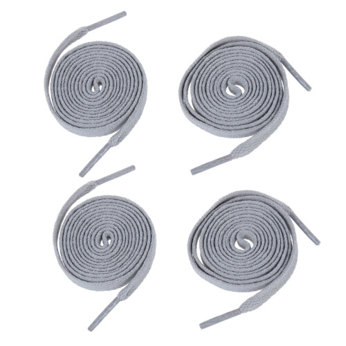 4X Trainers Plastic Tips 52.4 Long Grey Flat Wide Shoe Laces Strings on ...