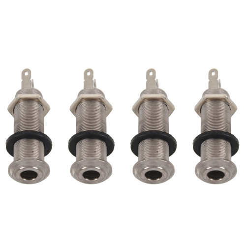 4X Electric Guitar Chrome Threaded Cylinder Output Input Plug Sockets 1 ...