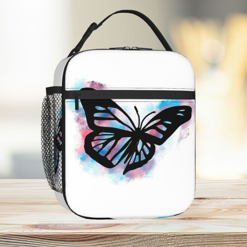 Lunch Bag Transgender Pride Flag Butterfly Tote Insulated Cooler Kids ...