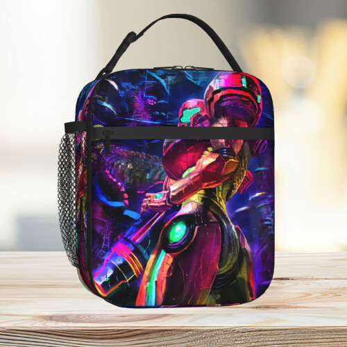 Lunch Bag Samus Aran Metroid Tote Insulated Cooler Kids School Travel ...