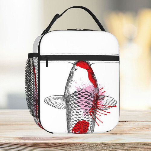 Lunch Bag Sketch Of Koi Carp. Tote Insulated Cooler Kids School Travel ...