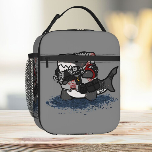 Lunch Bag Chibi Carcharodons Primaris Tote Insulated Cooler Kids School ...