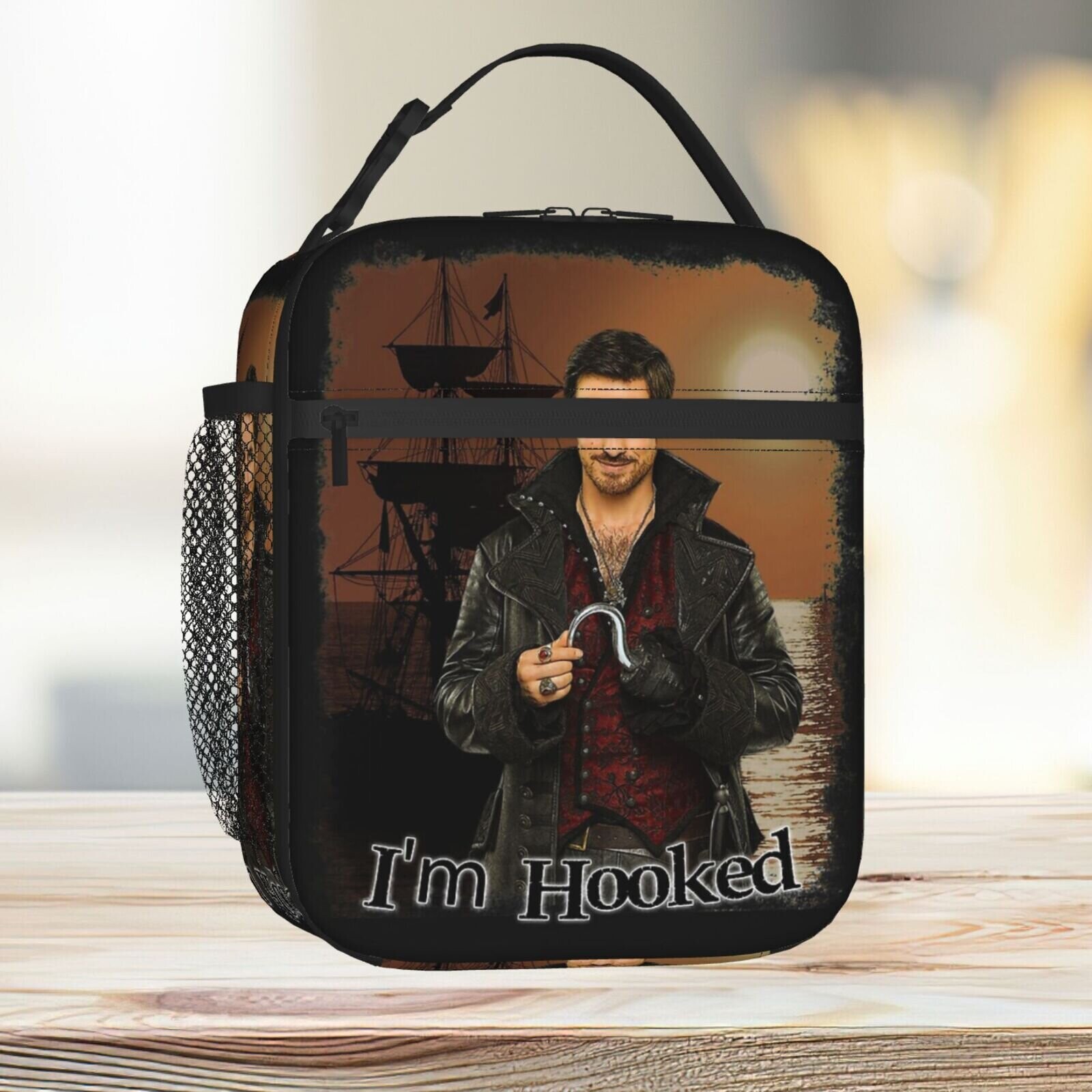 Lunch Bag Captain Hook I'm Hooked Comic Design Tote Insulated Cooler ...