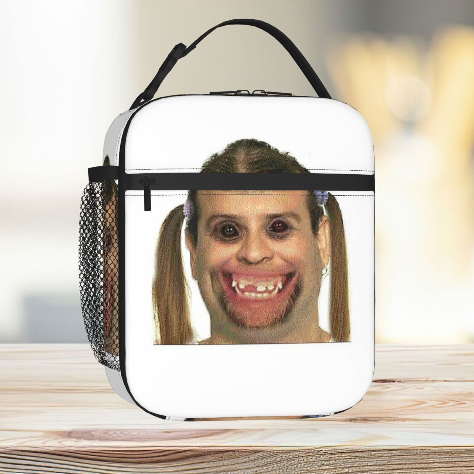 Lunch Bag Creepy Ugly Guy Meme Tote Insulated Cooler Kids School Travel on OnBuy