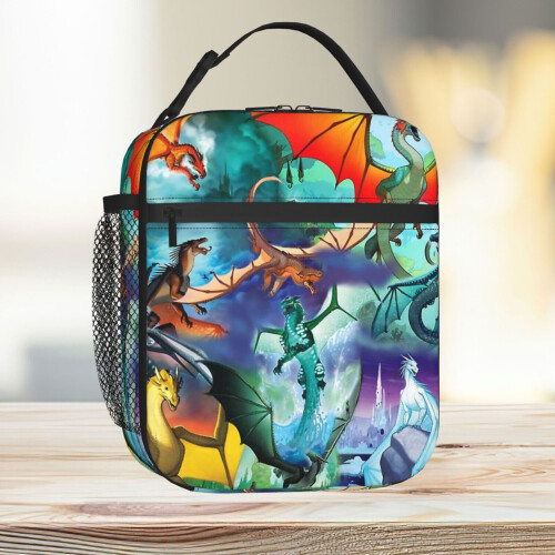 Lunch Bag Wing Of Fire All Dragon Pattern Background Tote Insulated ...