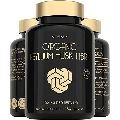 Organic Psyllium Husks Capsules 1400mg - Fibre Supplement for Men ...