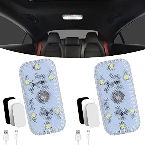 Car Interior Ceiling Light, 2 Pack Touch Car Ceiling Lights, Portable ...