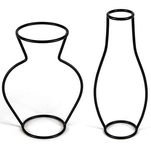 Silhouette Wire Vase for Pampas Grass Set of 2 - Black Outline Vases ...