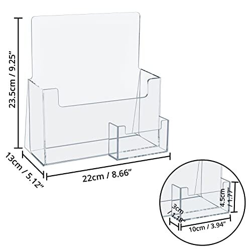 Plastic A5 Brochure Holder with Business Card Container - Counter ...