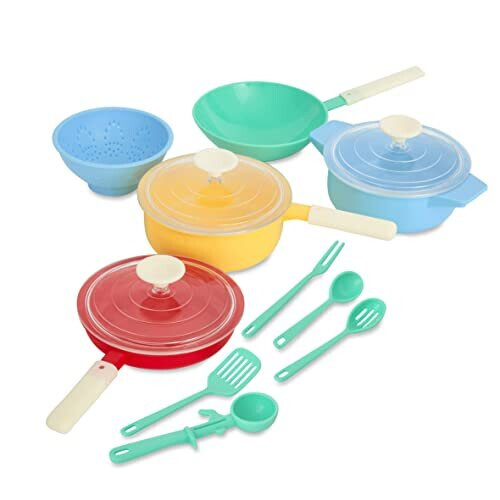 Pan Set, Toy Pan Set For Children Aged 3+, Pastel Colours Pans And ...
