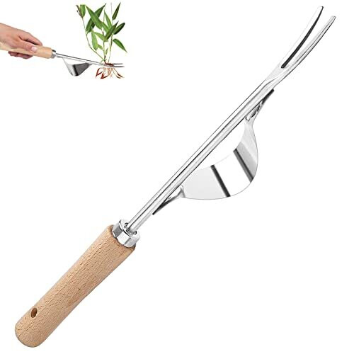 Hand Weed Puller Long Handle Garden Weed Remover Tool Stainless Steel ...