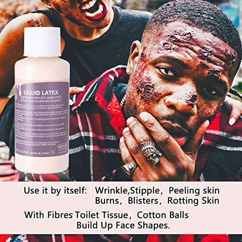 Liquid Latex Scar Wax SFX Makeup Kit for Fake Scars Wounds Burns With 6 ...