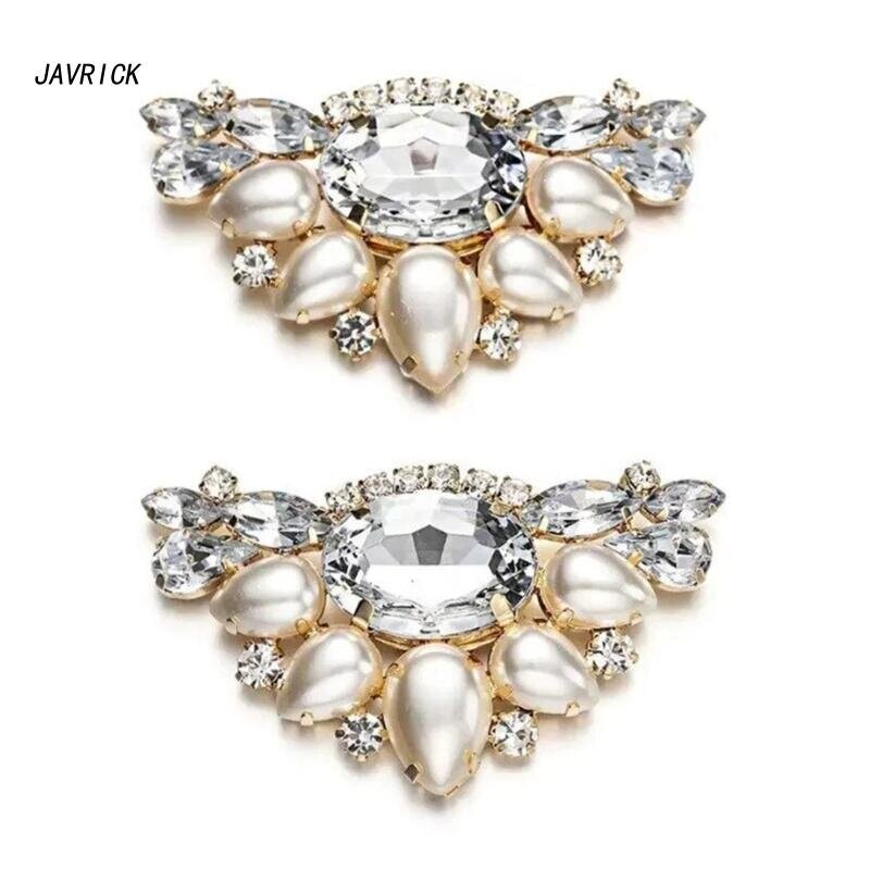 Crystal Shoe Clips Wedding Bridal Shoes Flowers Rhinestones Shoe ...