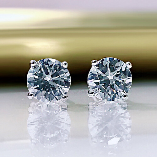 Ear Nail Mosan Drill Four Claw Ear Bone Nail S925 Silver Ear Ornaments ...