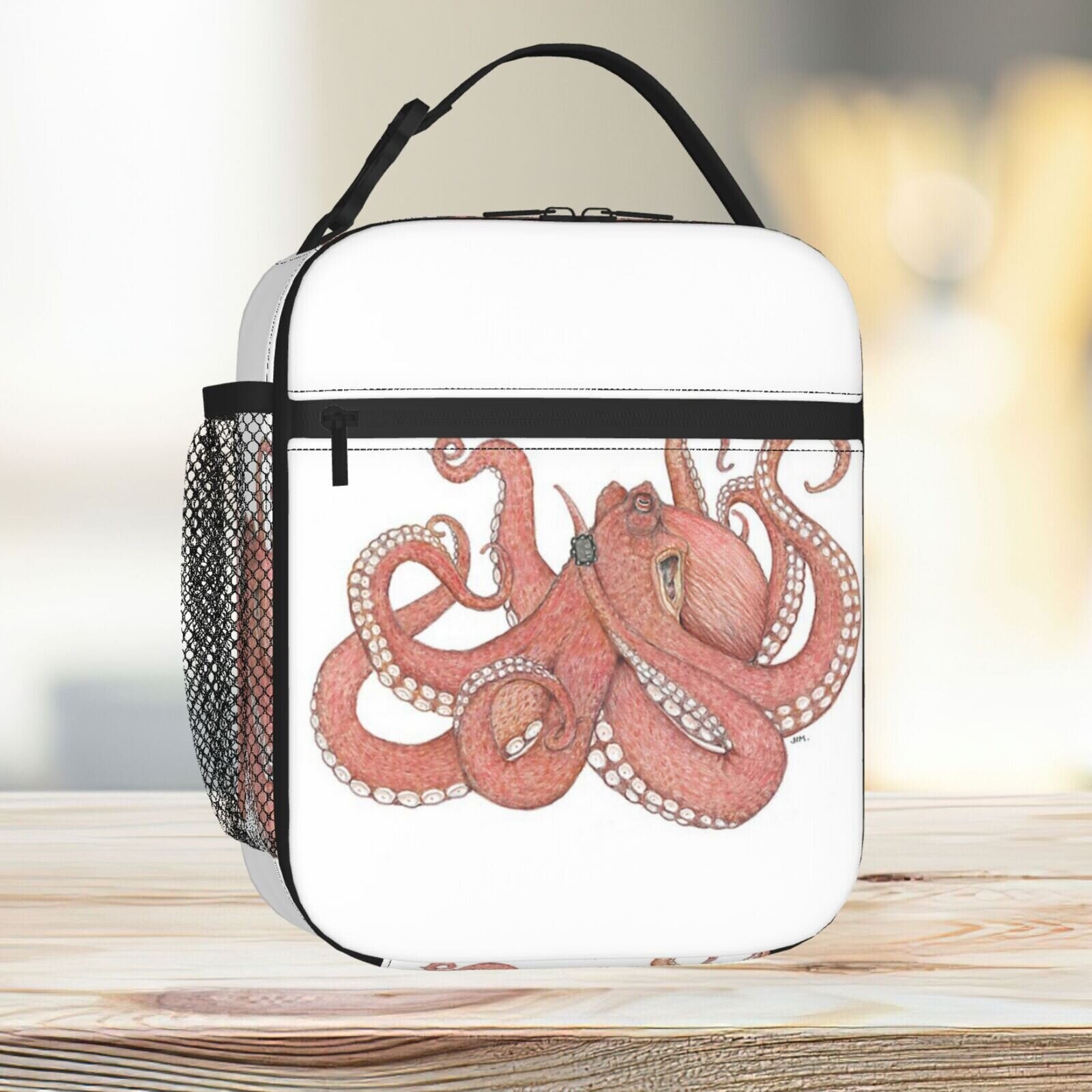 Lunch Bag Octopus Wearing A Dive Computer Tote Insulated Cooler Kids ...