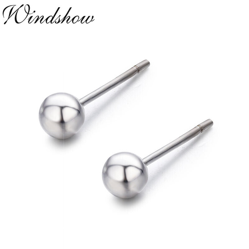 2mm-5mm Slim 925 Sterling Silver Small Round Ball Stud Earrings For ...