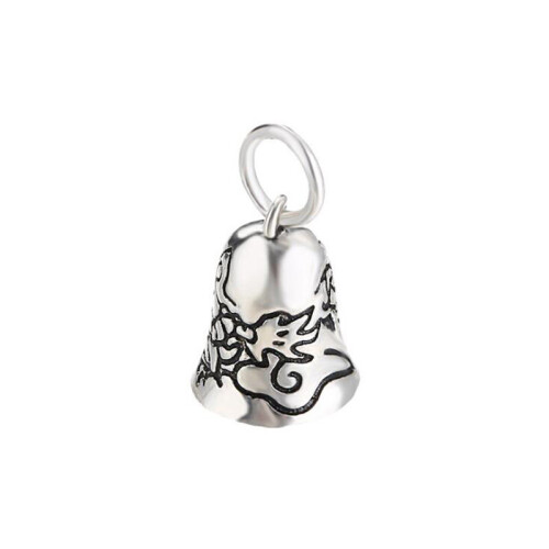 100% 925 Silver Small Bell Charm Pure Silver Good Luck Cloud Small ...