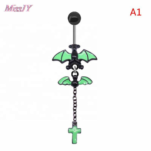 Halloween Bat Belly Button Ring Skull Mouth Devil Wings Spider Navle ...