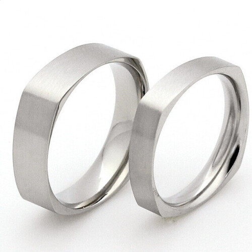 Stainless steel square ring creative men and women on OnBuy