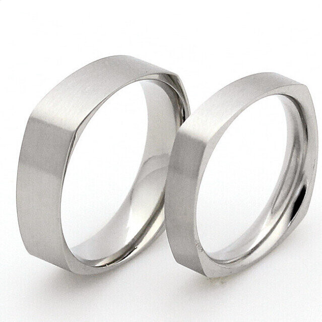 Stainless steel square ring creative men and women on OnBuy