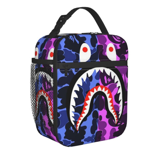 Camo Camouflage Portable Lunch Box Women Leakproof Shark Teeth Cooler ...