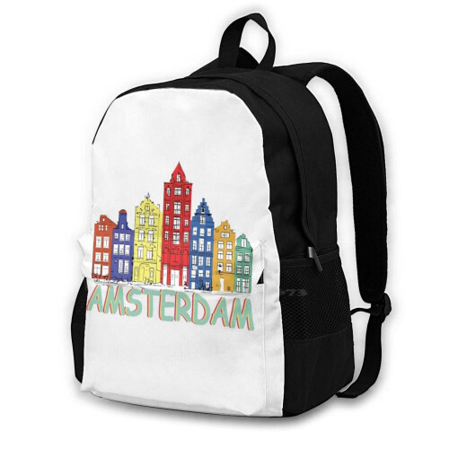 Amsterdam Art Large Capacity Backpack Laptop Travel Bags Amsterdam ...