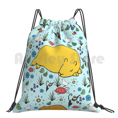 Capybaras Backpack Drawstring Bag Riding Climbing Gym Bag Capybara Capybaras Capybara Pattern ...