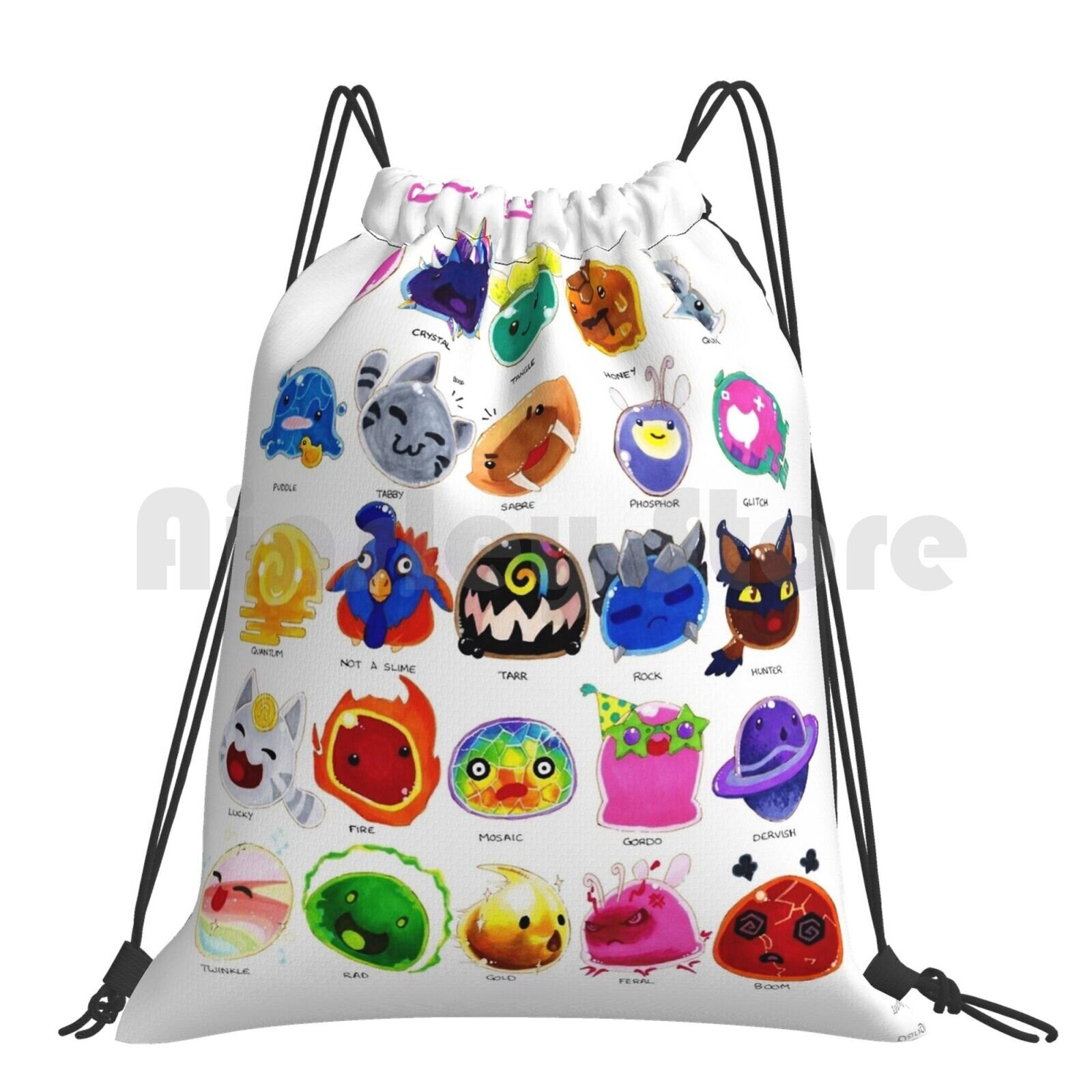 Slime-Dentification Chart Backpack Drawstring Bags Gym Bag Waterproof ...