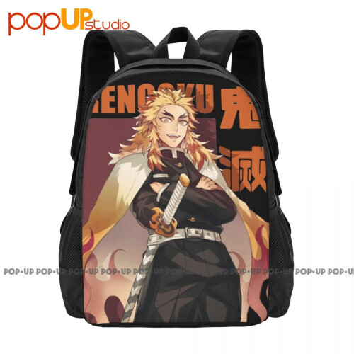 Kimetsu No Yaiba Demon Slayers Flame Pillar Kyoujurou Rengoku Backpack ...