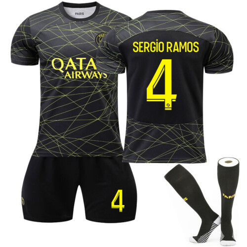 (22(120-130CM)) 2023 Paris Saint-Germain Sergio Ramos #4 Fourth Jersey ...