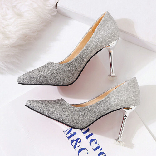 Comemore Sexy Pointed Toe French Stiletto High Heel Gradient Pink ...