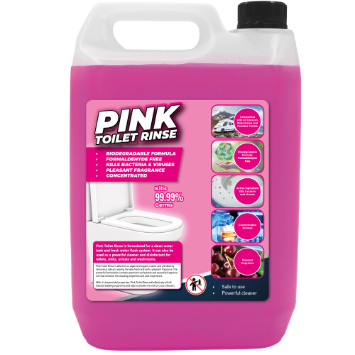 5 Litre Pink Chemical Caravan Toilet Rinse Fluid on OnBuy