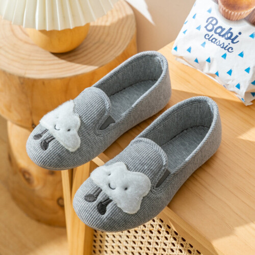 1 Pair Soft Cotton Smiling Clouds House Indoor Flats Slipper Four ...