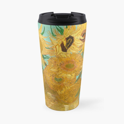 Insulated Travel Coffee Mug Vase with Twelve Sunflowers by Vincent Van ...