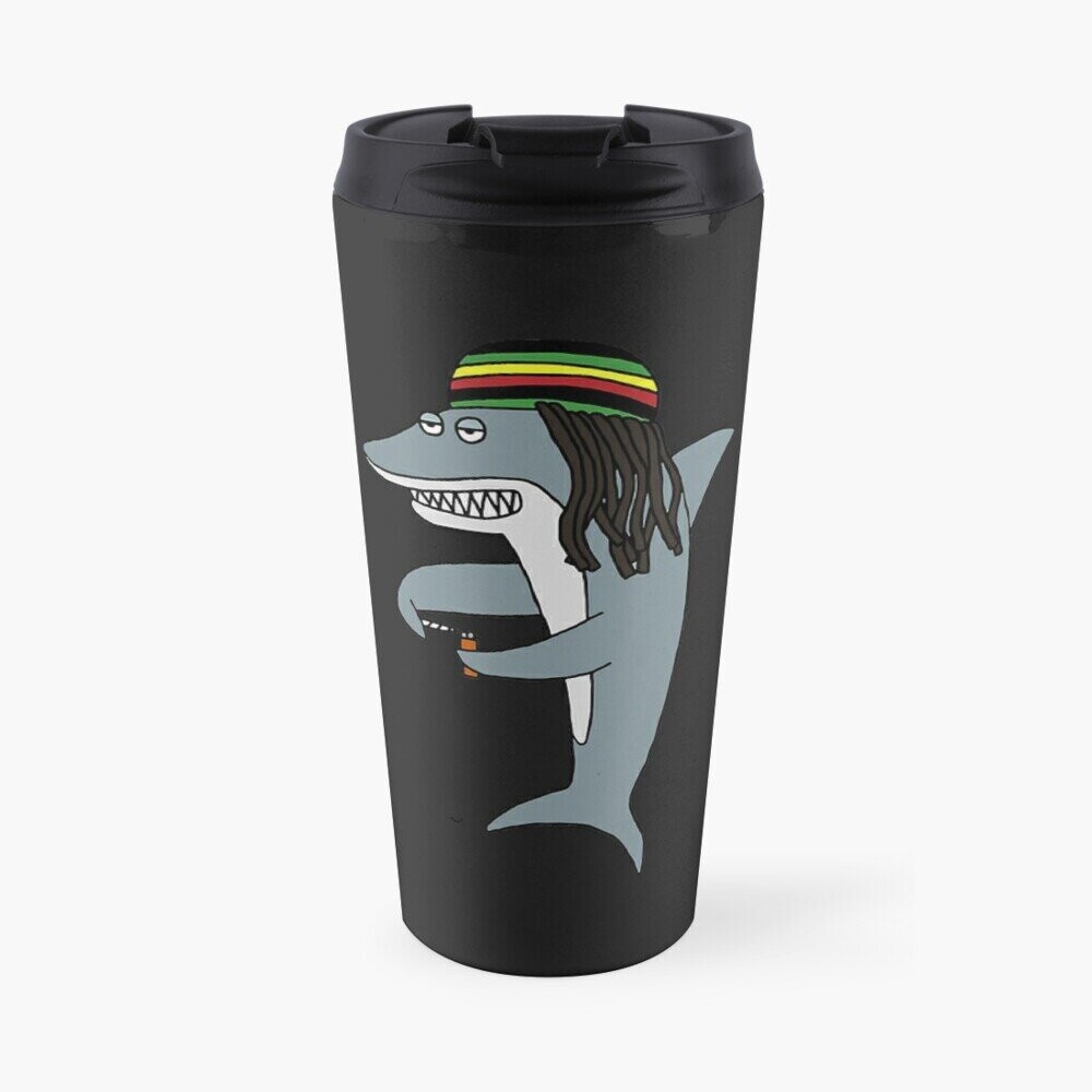 Insulated Travel Coffee Mug Reggae Shark Funny Dreadlock Rasta Stainless Steel Cup Tumbler 17oz ...