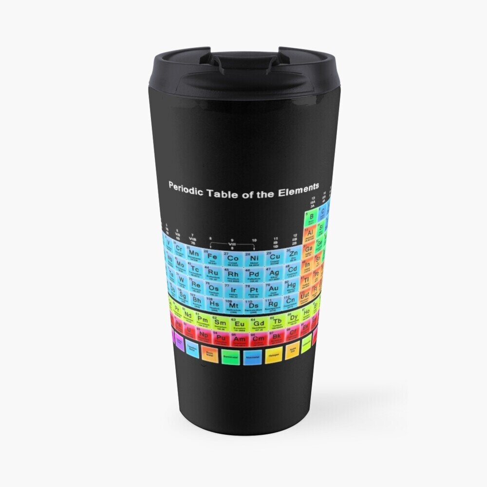 Insulated Travel Coffee Mug Periodic Table of the Chemical Elements on ...