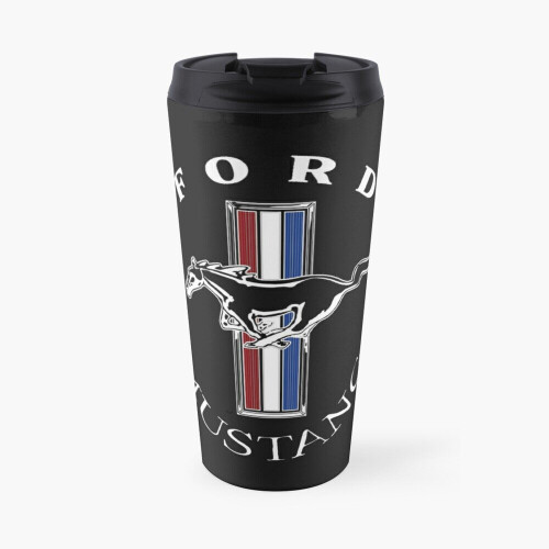 Insulated Travel Coffee Mug Ford Mustang Logo COLOUR Stainless Steel ...