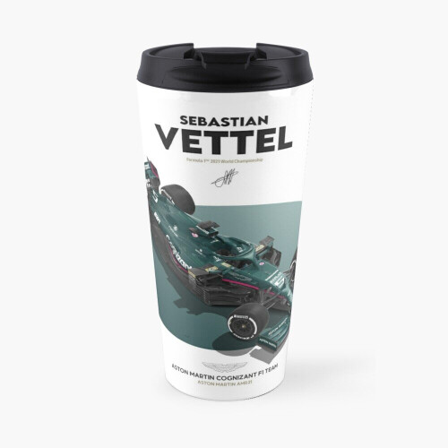 Insulated Travel Coffee Mug Sebastian Vettel F1 2021 Aston Martin Car ...