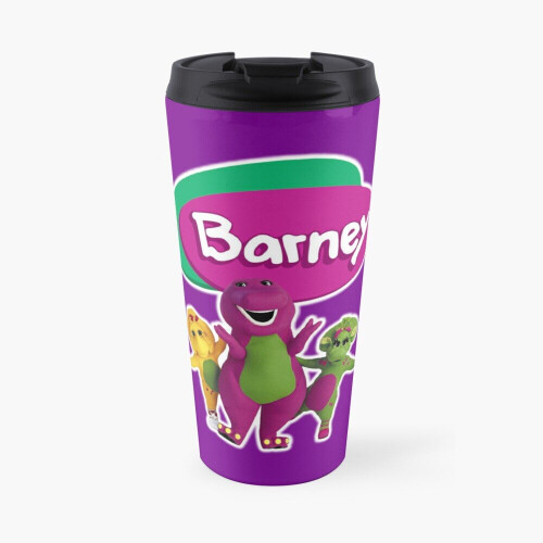 Insulated Travel Coffee Mug Barney The Dinosaur trio Glowing in White ...