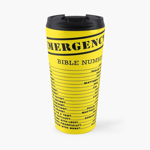 Insulated Travel Coffee Mug Emergency Bible Numbers Stainless Steel Cup ...