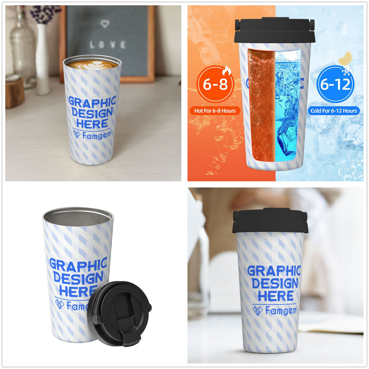 Insulated Travel Coffee Mug Perfect for Chroma Key Green Screen ...