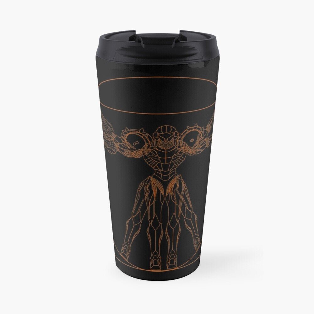 Insulated Travel Coffee Mug Vitruvian Samus Metroid Da Vinci Sketch ...
