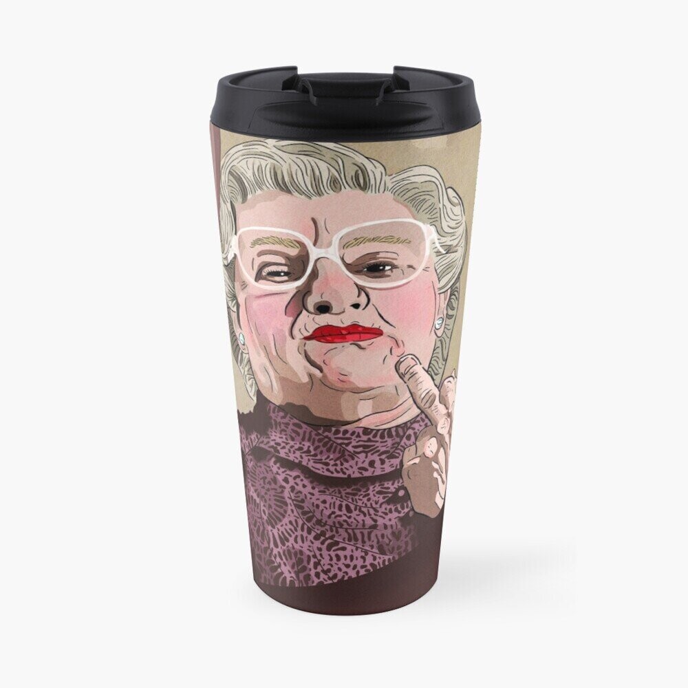 Insulated Travel Coffee Mug Mrs Doubtfire middle finger - Illustration ...
