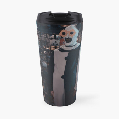 Insulated Travel Coffee Mug Art The Clown Wearing Sunflower Sunglasses ...