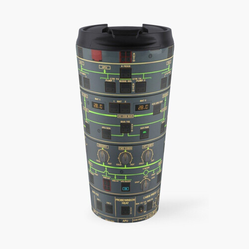 Insulated Travel Coffee Mug Airbus Overhead Panel Art A320 Neo, A319 ...