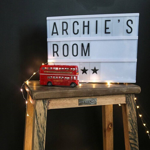 Cinema Light Box with Black Letters Cards DIY Box Night Lamp AA Battery ...